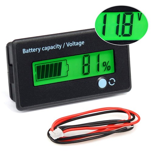 Battery Capacity Voltage Meter with Alarm for 12V-84V Lithium Batteries ...
