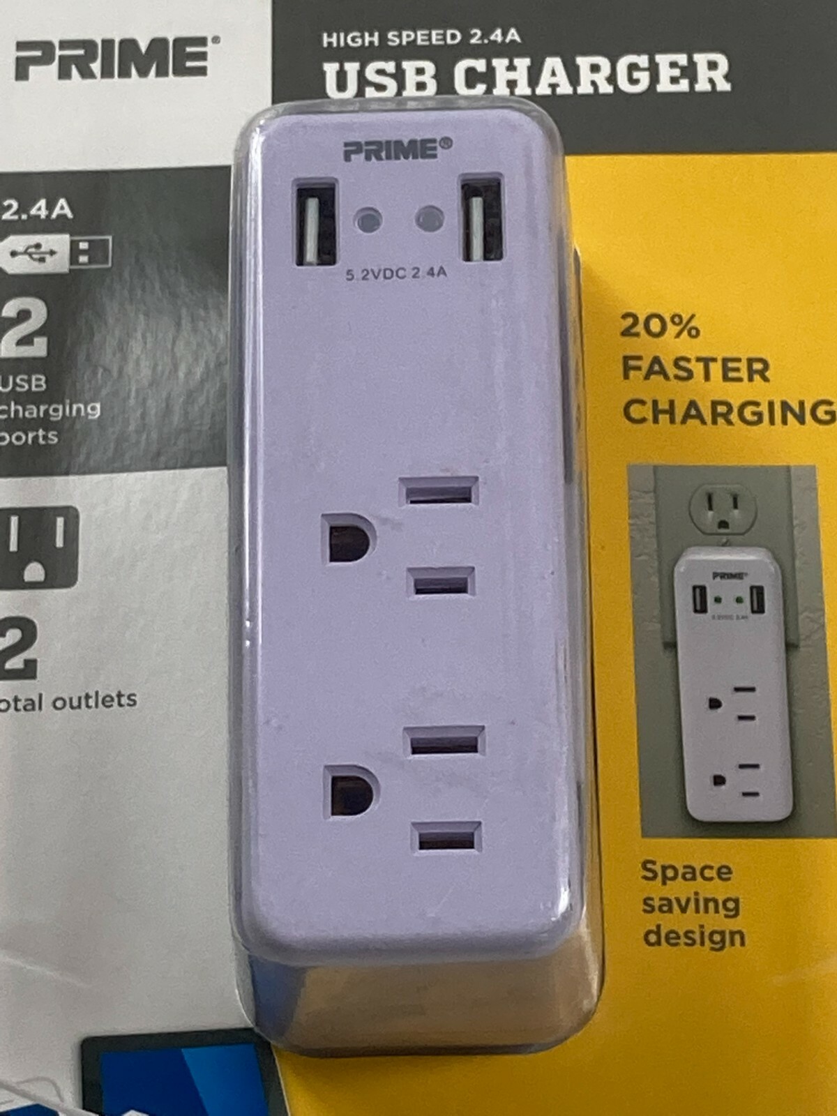 Prime Line High Speed 2.4A USB Charger w/Two 120 Volt AC Outlets! | eBay