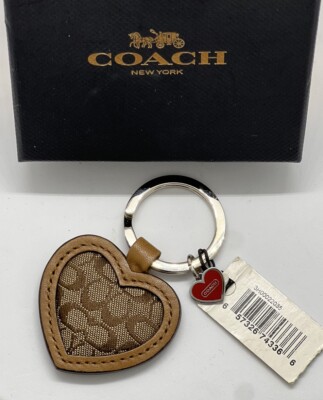 NWOB COACH Signature Heart Leather Key Fob Charm Keyring FS1712 | eBay