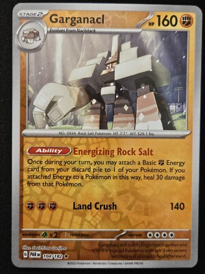 Garganacl 104/182 S&V Paradox Rift Reverse Holo Rare Pokémon Trading CG ...