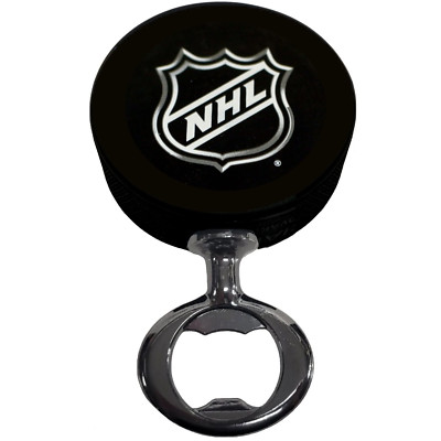 NHL Logo Black Nickel Colored FULCRUM Series Hockey Puck Bottle Opener ...