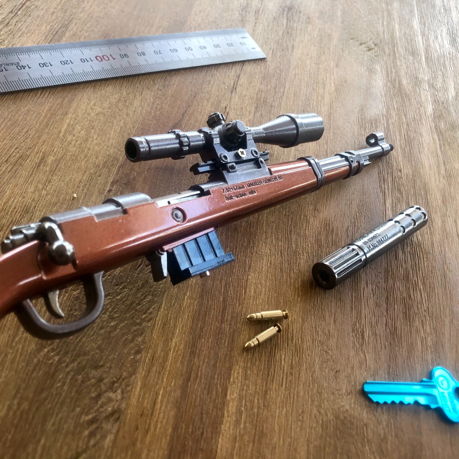 Sniper Rifle KAR 98 1:6 Diecast Bolt Action Model Gun Military ...