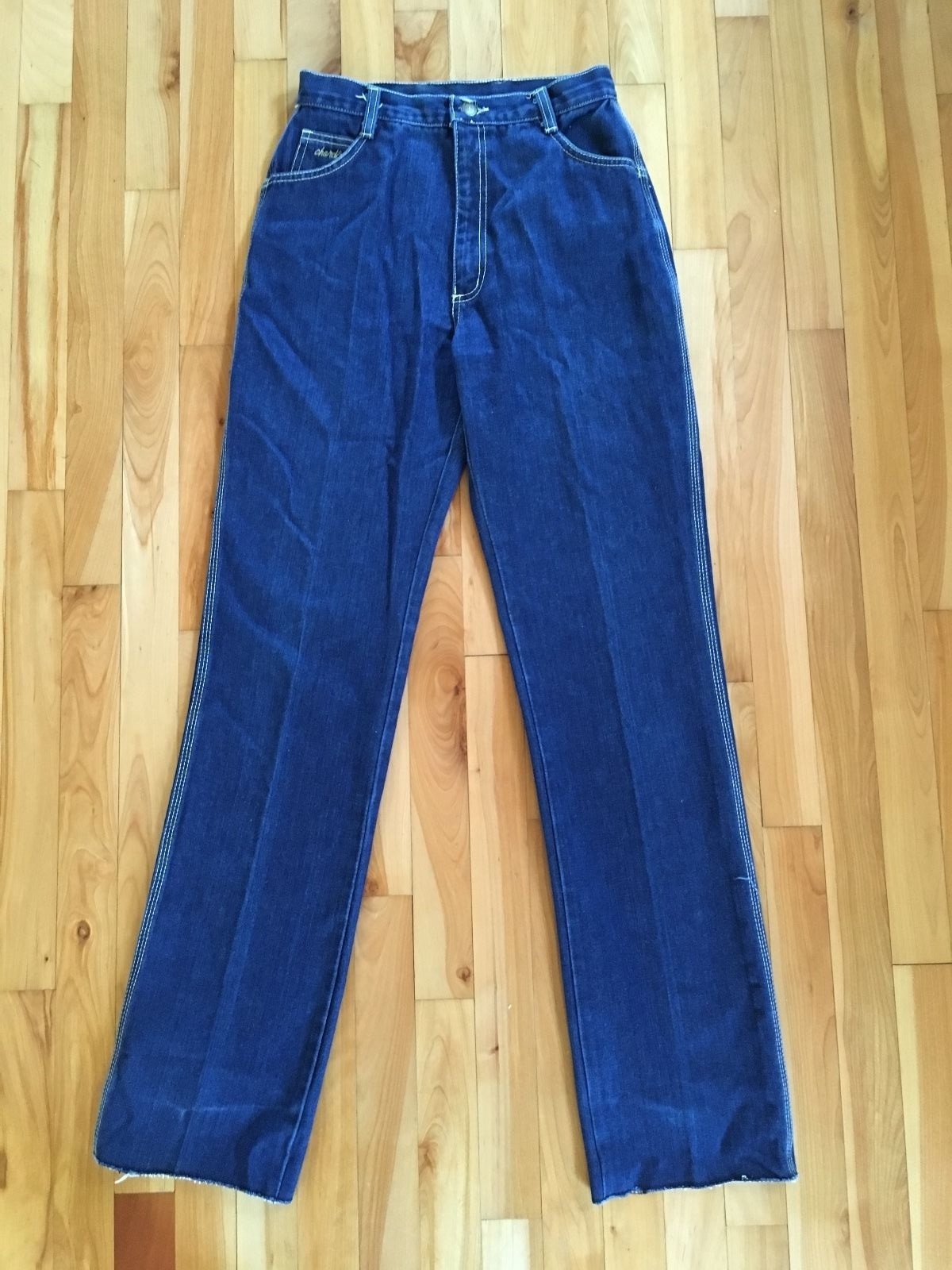 Vintage 70's CHARDON PARIS Jeans Sz 11 Unhemmed w/ 33.5 Inseam HIGH ...