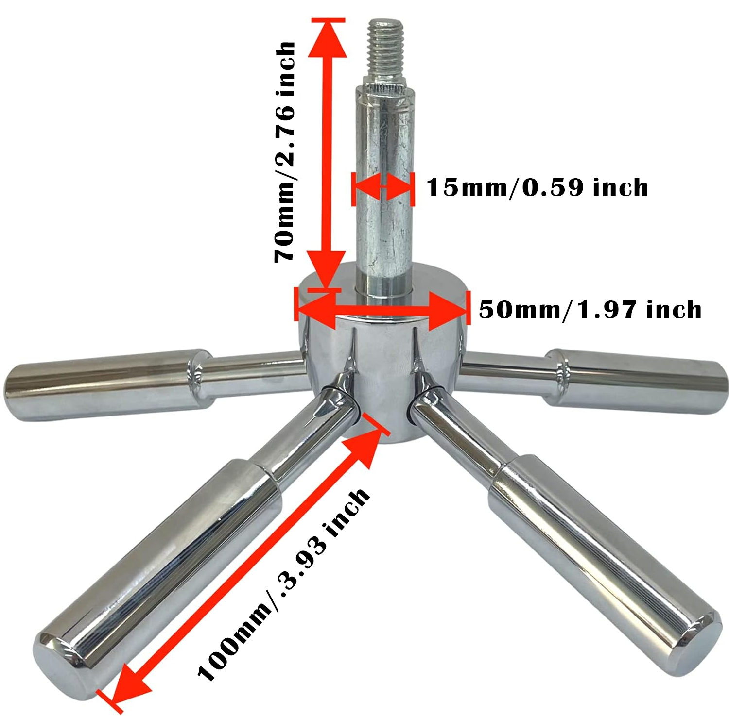 Round Shaft Gun Safe 5 Spoke Gun Safe Handle with Chrome Finish -Safe ...