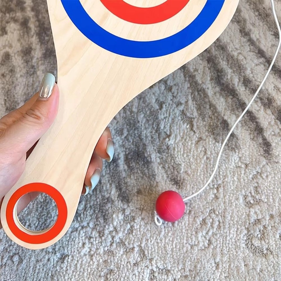 Elastic String Wooden Target Ball Rebound Ball Game Hand Eye ...