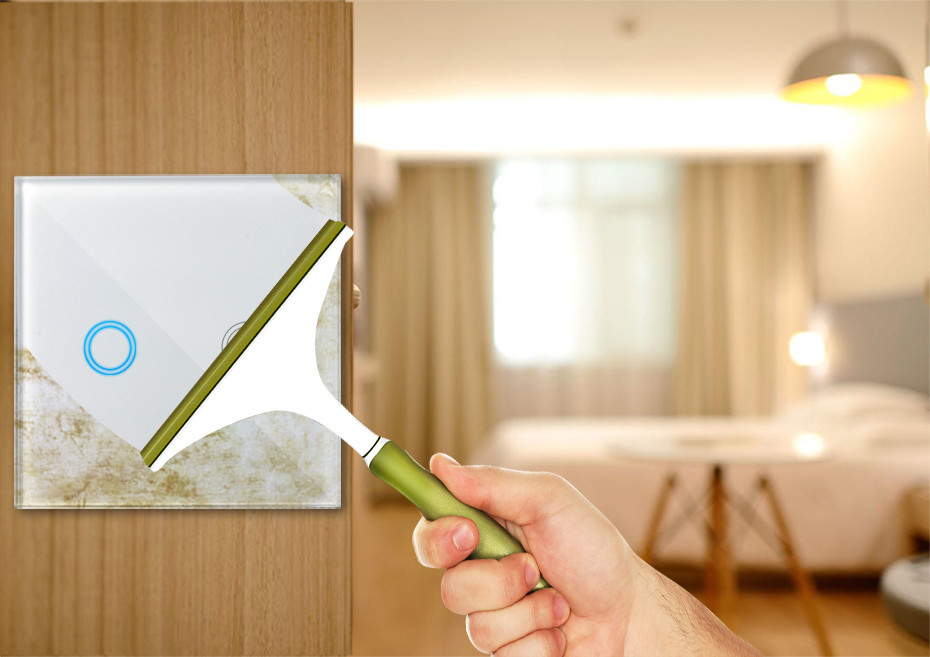 LED light Touch Switch EU/UK Tempered Glass Panel Sensor Wall lamp ...