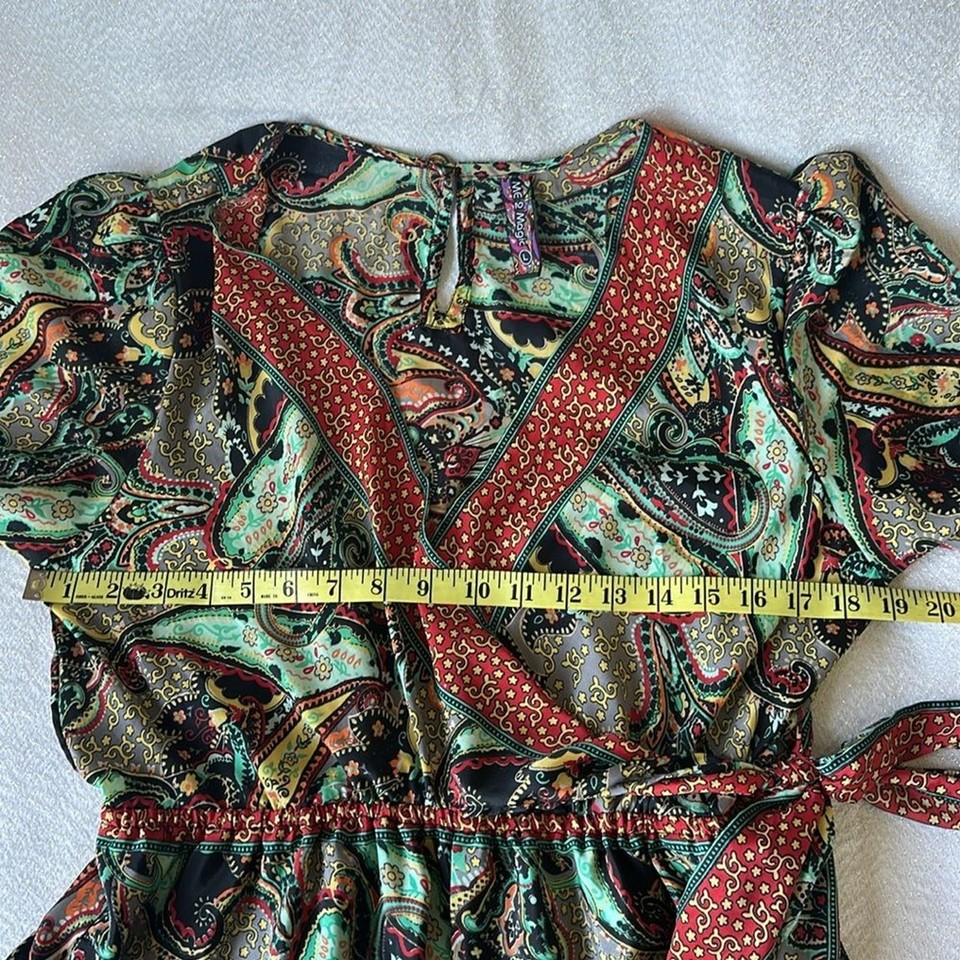 Anthro Me 2 Magic Vibrant Paisley Print Multicolor Flowy Maxi Jumpsuit ...