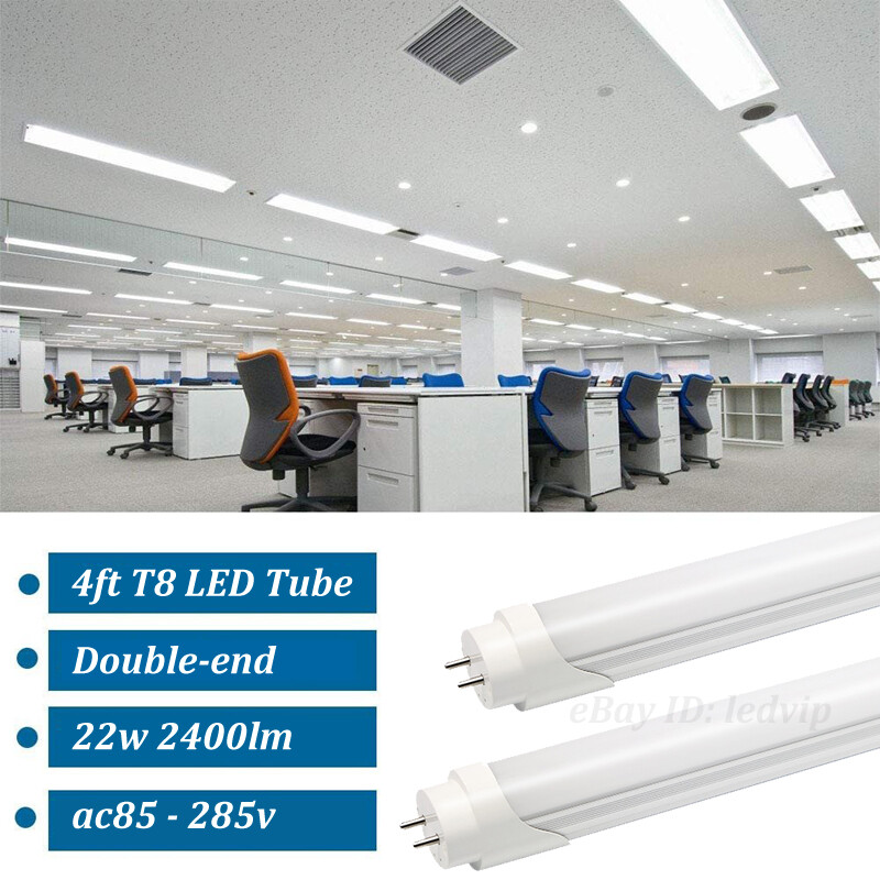 4Ft LED Tube Daylight 48 Inch Non Ballast F40T12 Double-End Clear Milky ...