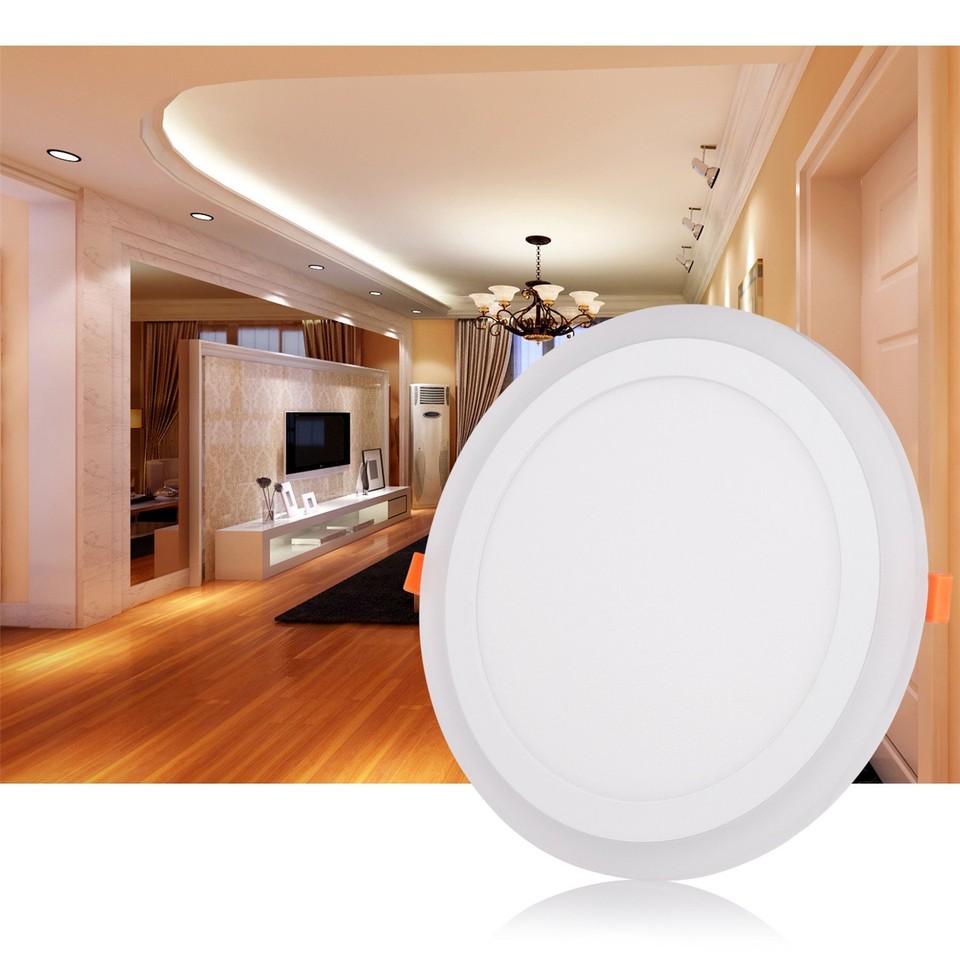 Dual Color Round LED Recessed Ceiling Downlight Panel Spotlight Home ...