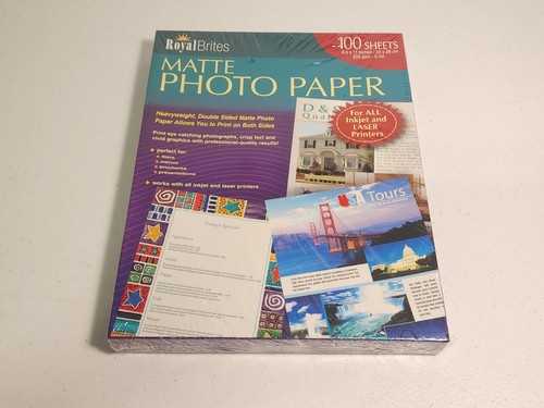 Royal Brites Photo Paper Matte 8.5" x 11" 100 SheetS SEALED Inkjet ...