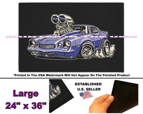 Chevrolet Chevy Camaro Cartoon Hot Rod Retro Race Car Garage Doormat ...