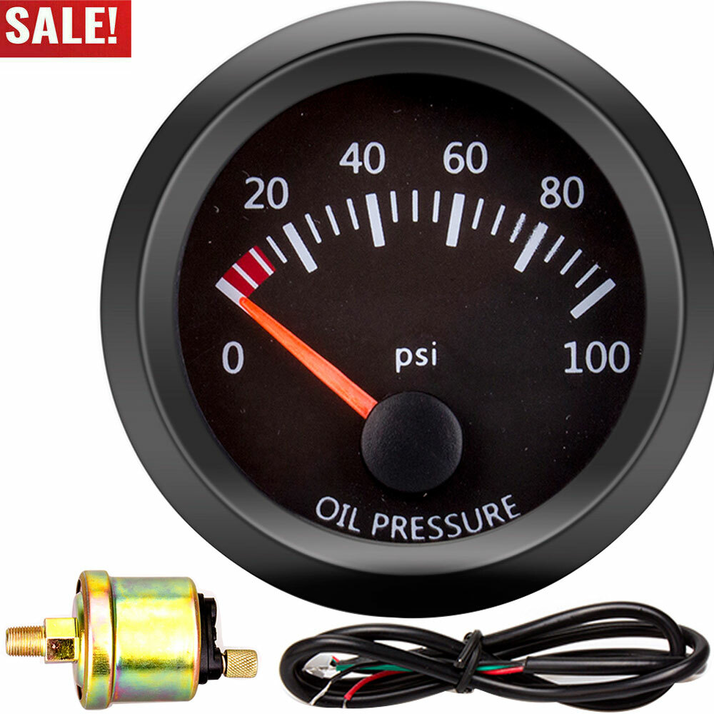 Universal 2"52mm Car Oil Pressure Gauge 12V 0-10 PSI Oil Press Meter ...