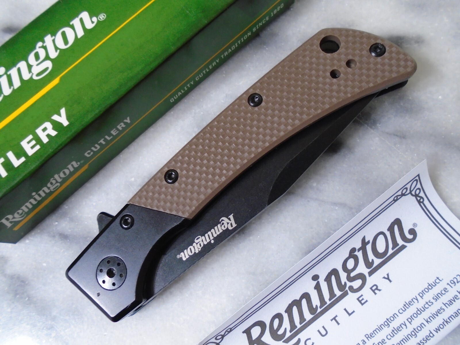 Remington Ball Bearing Pivot Tactical Pocket Knife D2 G10 Folder 15667 ...