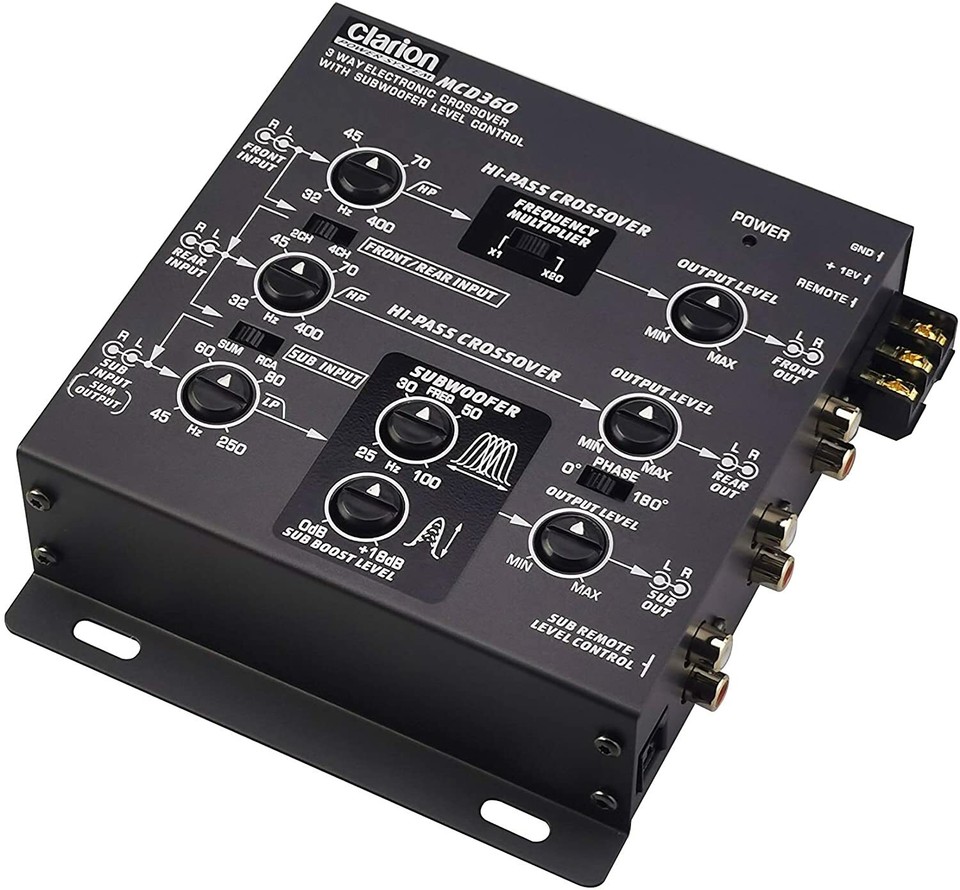 6-CHANNEL INPUT CLARION MCD360 3-WAY ELECTRONIC CROSSOVER W/ 5-VOLT RCA ...