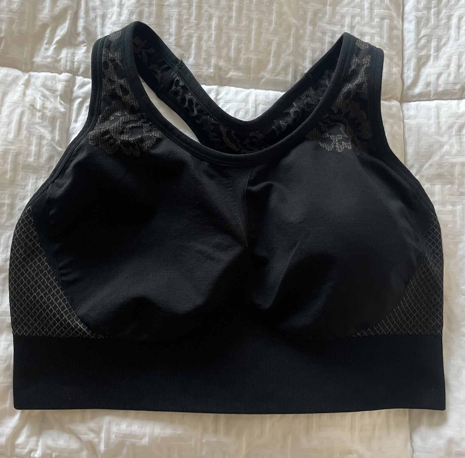 Soma Enbliss Bralette. Racerback. Large. Black/Tan With Roses. Wireless ...