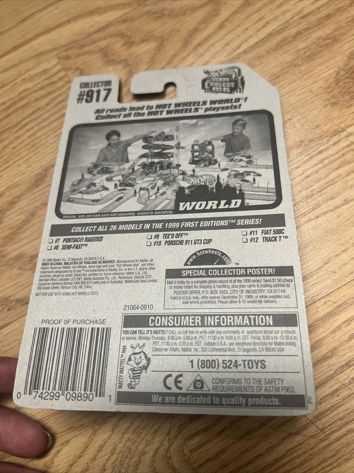 Hot Wheels Track T 1999 First Editions 12 of 26 Cars Collector 917 | eBay