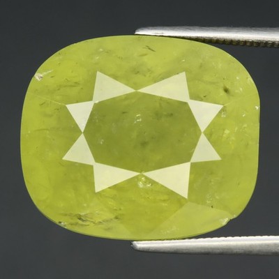 💎 Big! 20.38ct Cushion Natural Yellowish Green Grossular Garnet ...