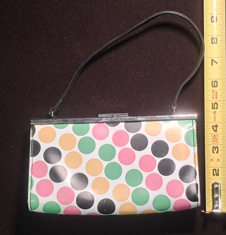 River Island Handbag, White/Spotty, Single hand strap, 19x9.7x5.2cm ...