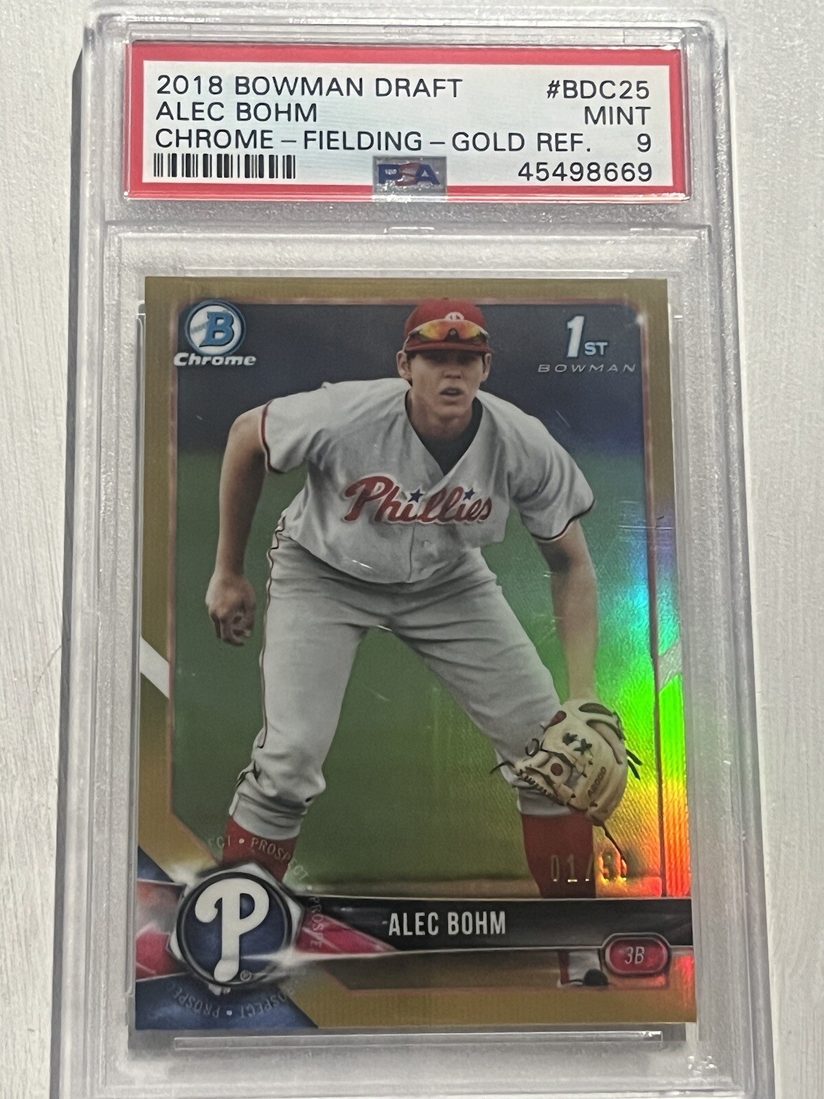 2018 Bowman Draft Chrome 1st Alec Bohm Gold Refractor 1 /50 PSA 9 | eBay