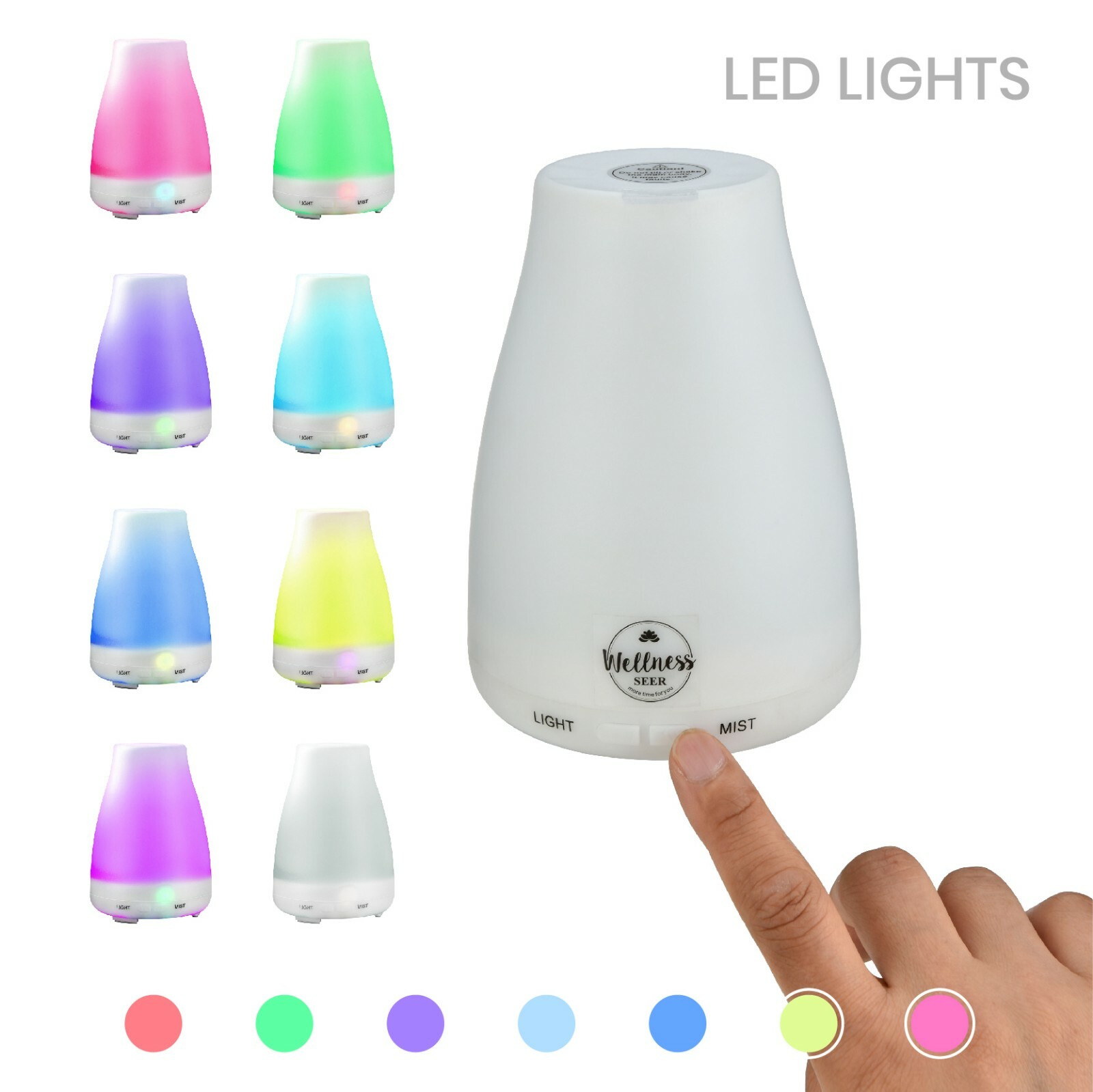 Essential Oil Aroma Diffuse Aromatherapy LED Ultrasonic Humidifier Air ...