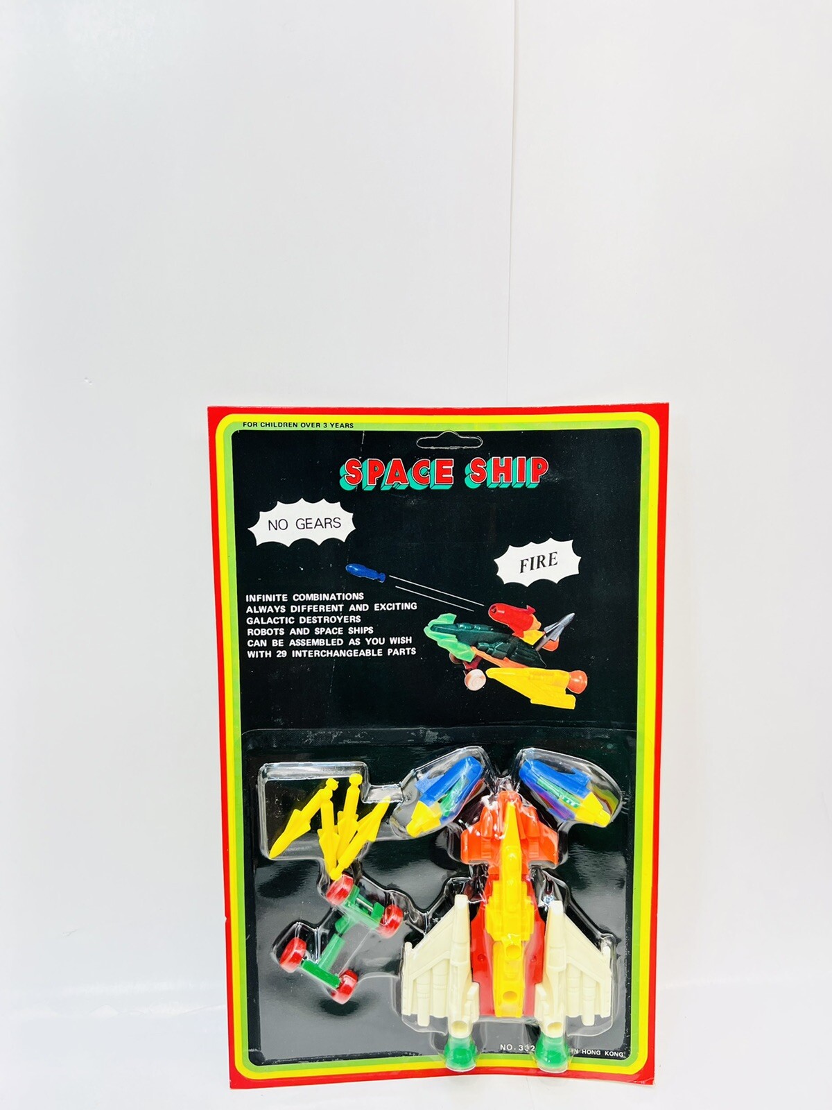 VINTAGE 1980's PLASTIC SPACE SHIP rocket launcher HONG KONG #3328 NIB ...