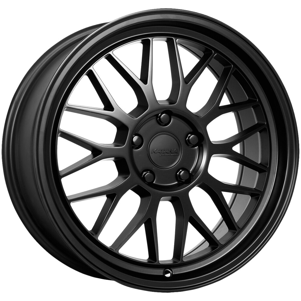 (Set of 4) Katana Racing KR06 18x8 5x4.5" +40mm Matte Black Wheels Rims ...