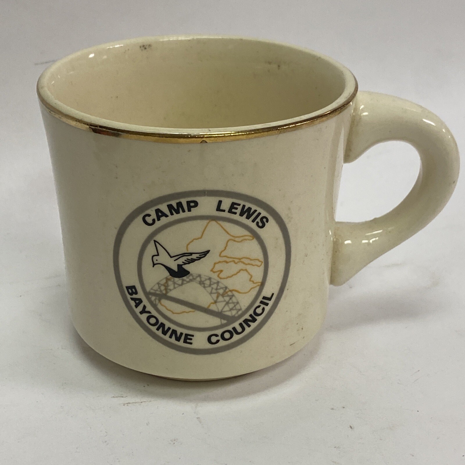 VINTAGE BOY SCOUTS COFFEE MUG CUP CAMP LEWIS BAYONNE NJ | eBay