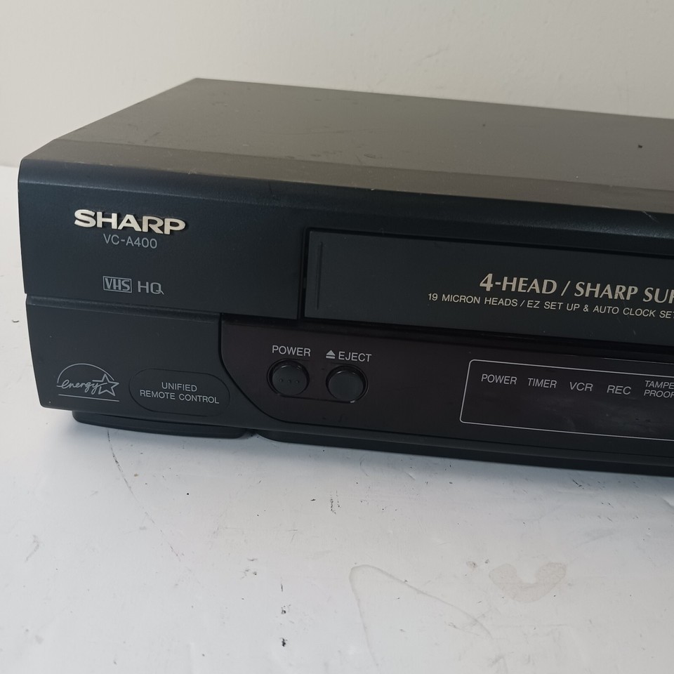 Sharp VC-A400U VHS Player VCR 4 Head 19 Micron Heads No Remote Tested ...