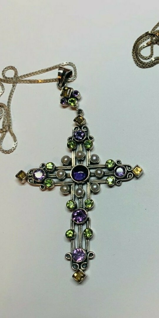 Amazing Nicky Butler Cross Pendant Necklace - Gorgeous! Great Details ...