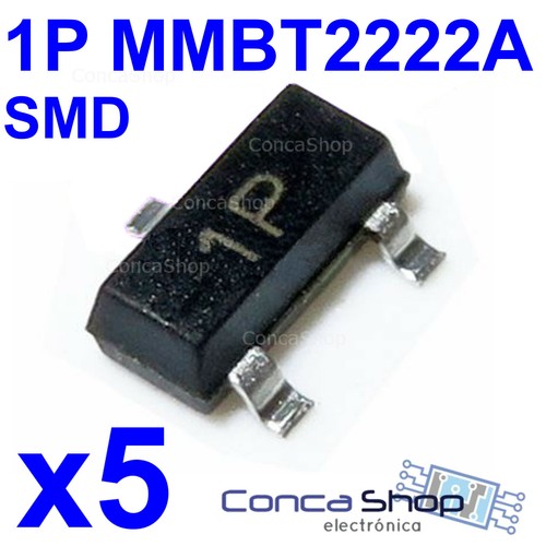 5 X TRANSISTOR 1P MMBT2222A 2N2222 NPN SMD SOT-23 COMPLEMENT. 2F ...