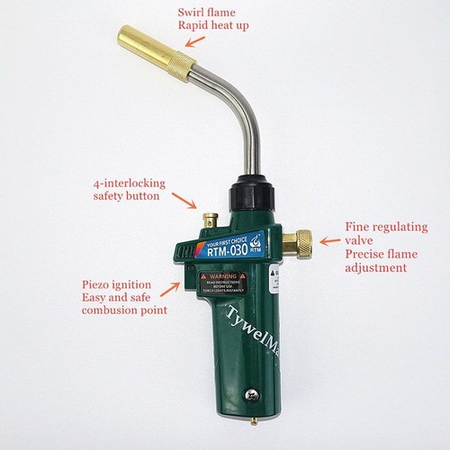 Torch Braze Welding Gun Heater Burner w Self Ignition For Copper ...