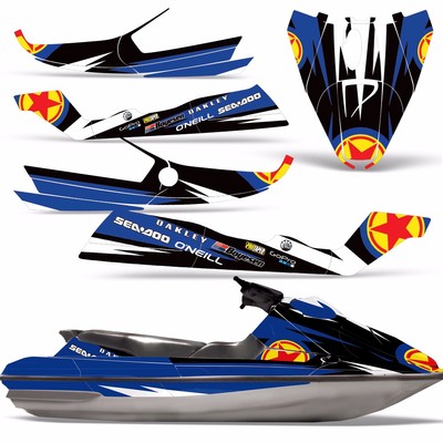 Decal Graphic Kit Jet Ski Jetski Bombardier Parts Sea-Doo GTS 1992-1997 ...