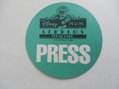 Rare 1989 MGM Studios Opening Press Aqua Badge Sticker Decal Prop ...