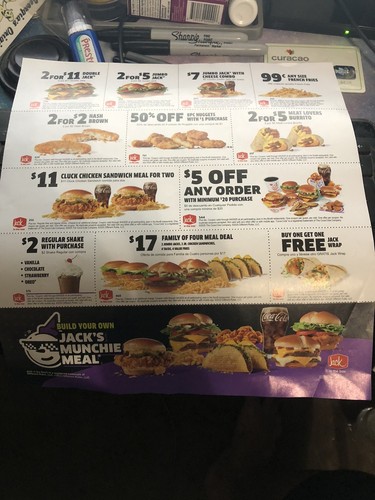 One Sheet Of Jack InThe Box Coupon Exp 8/4/25 | eBay