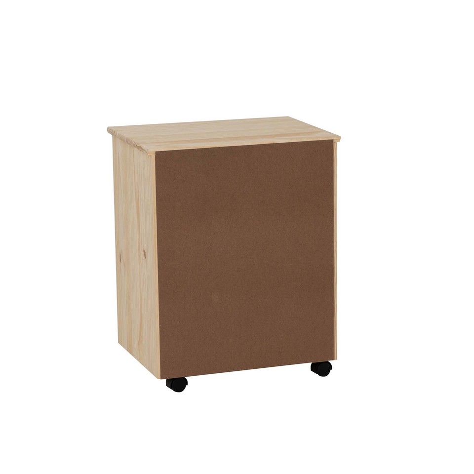 Callie 6 Drawer Wide Rolling Storage Cart in Sturdy Unfinished Pine ...