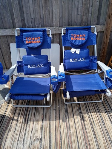 Tommy Bahama Beach Chair 2-Pack Adjustable, Reclining, Storage ...