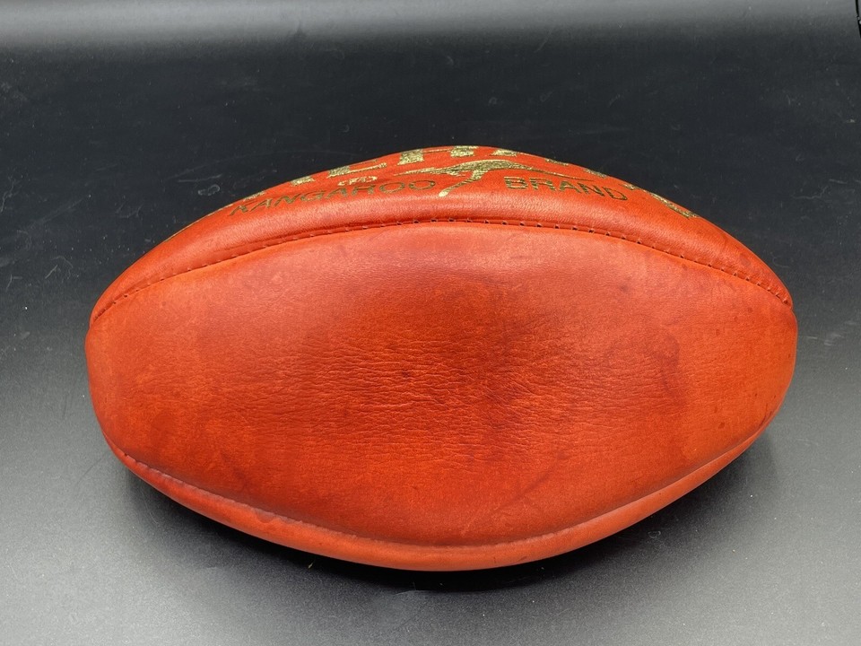 AFL SHERRIN KANGAROO BRAND GOLD EMBOSSED AUSTRALIAN LEATHER FOOTBALL ...