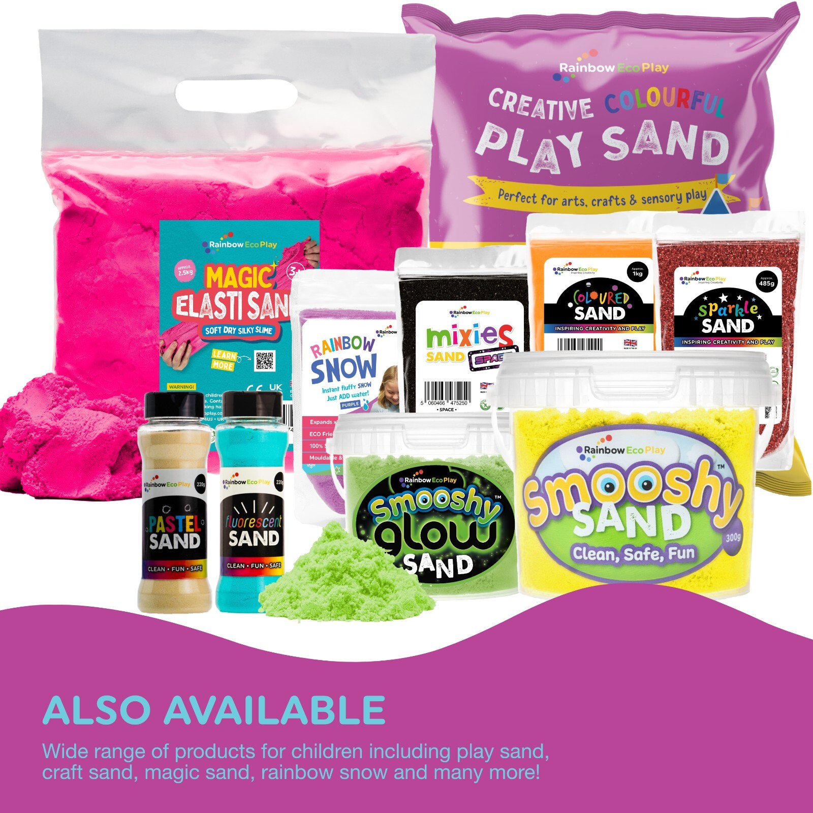Rainbow Eco Coloured Play Sand for Kids, Sandpit Sand, Childrens Sand ...