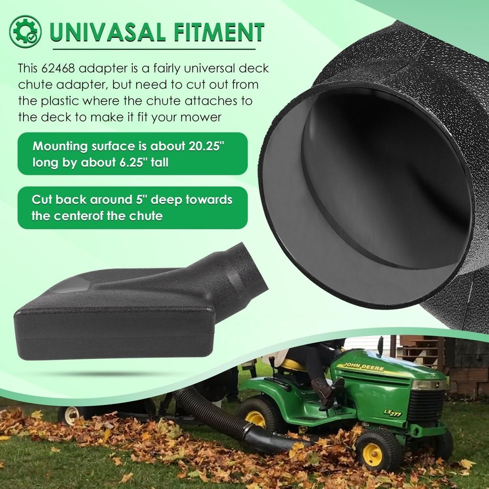 62468 Universal Deck Boot Chute Leaf Vacuum Bagger Adapter Kit for Agri ...