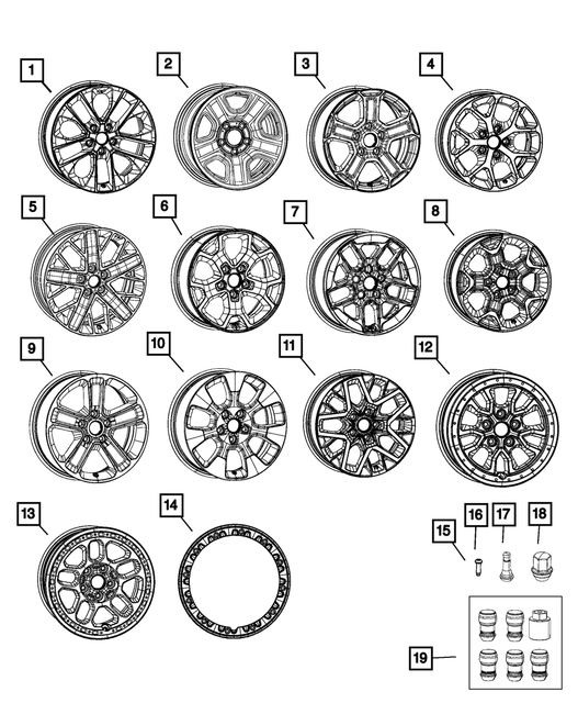 Genuine Mopar Aluminum Wheel 68567322AA for sale online | eBay