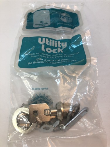 NEW NSP T38F#380 CAM UTILITY LOCK WITH 2 KEYS - KEYED ALIKE W/ HARDWARE ...