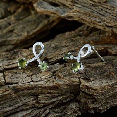Gemsone Peridot Sterling Silver Green Round Dangle Earring Fine Jewelry ...