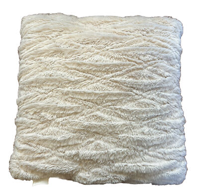 Geometric Soft Plush Solid Ivory Decorative Pillow 18x18” | eBay