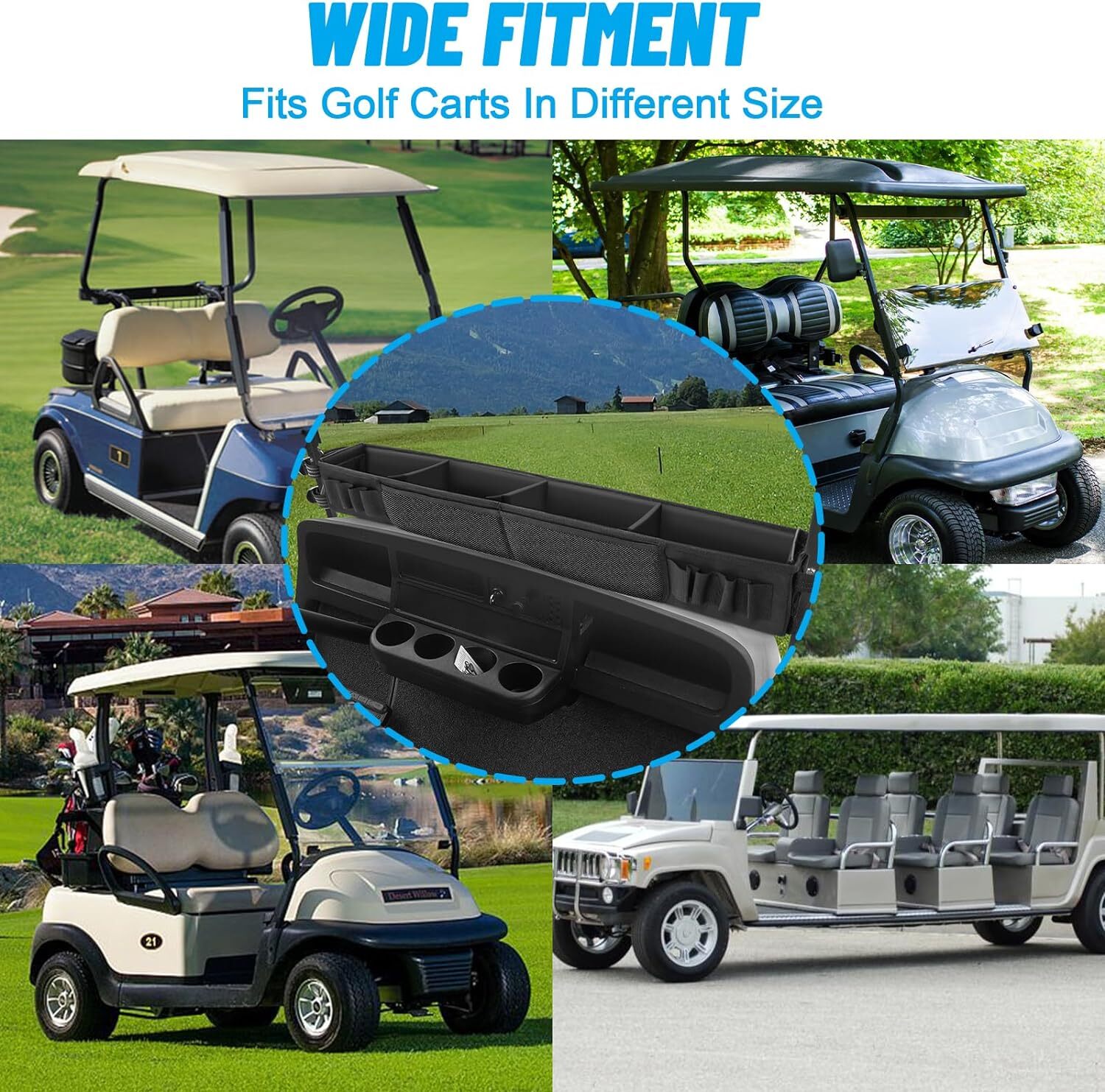 Golf Cart Front Inner Basket Dash Storage Organizer Bag for EZGO TXT ...