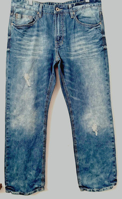 Buffalo David Button Ruffer Easy Straight Men Jeans Blue Stone Wash ...