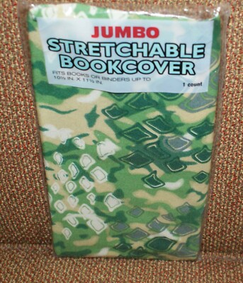 Jumbo Green Design Camo Stretchable Fabric Reusable Book Cover Licken ...