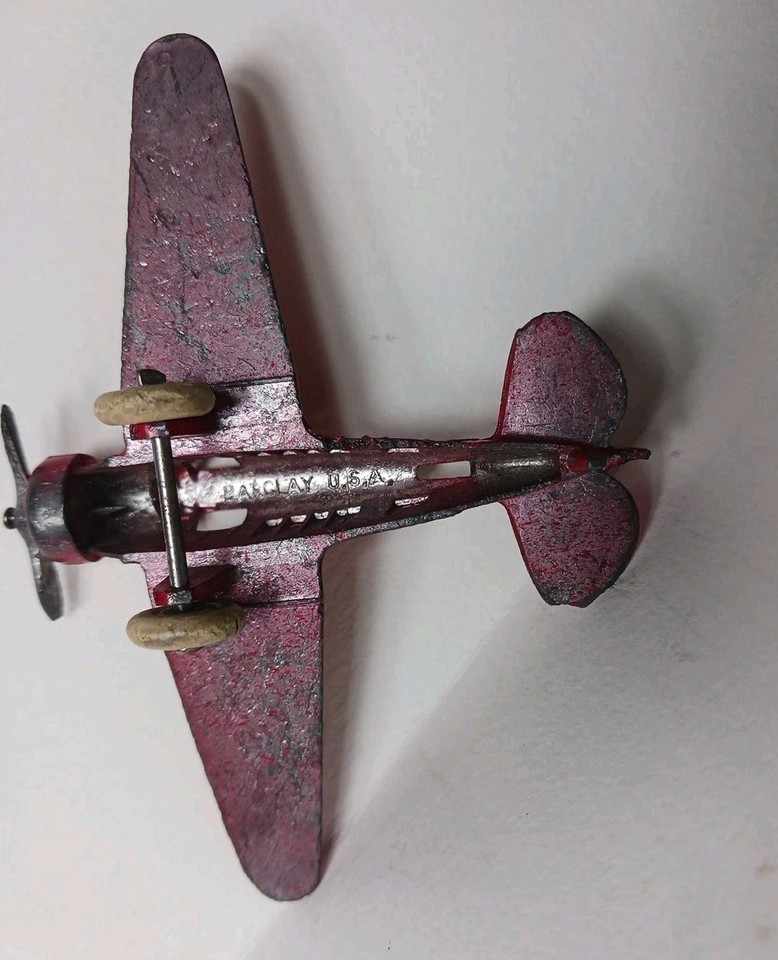 1930's VINTAGE BARCLAY MONOPLANE - SLUSH-MOLD US ARMY - VG OLD TOY ...