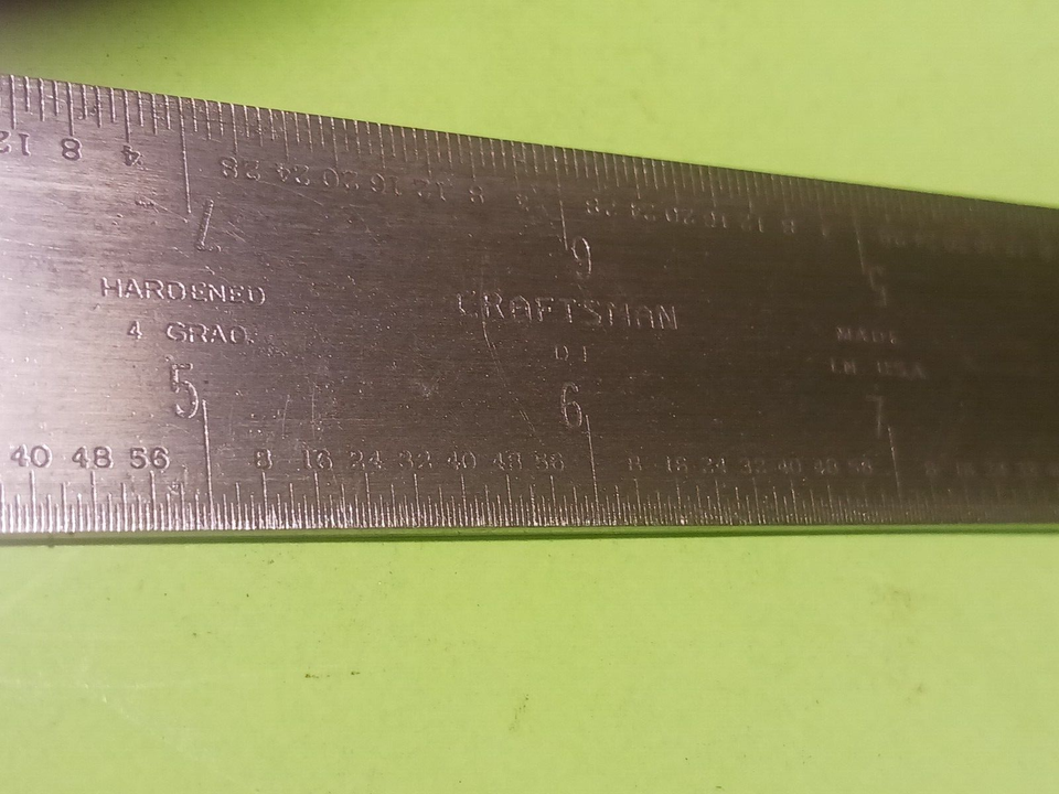 Vintage CRAFTSMAN 12" HARDENED 4 Grad Combination Square Blade Ruler ...