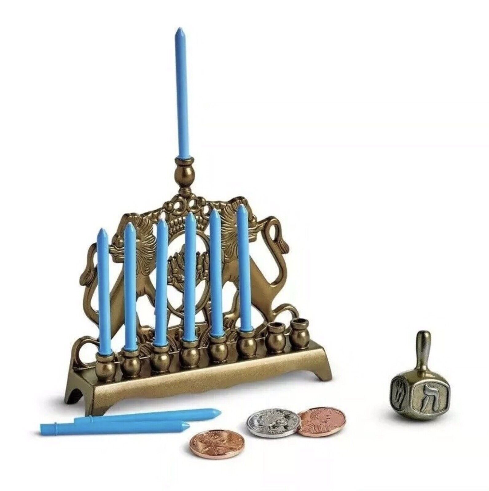 American Girl REBECCA MENORAH & DREIDEL for 18" Dolls Hanukkah-Metal ...