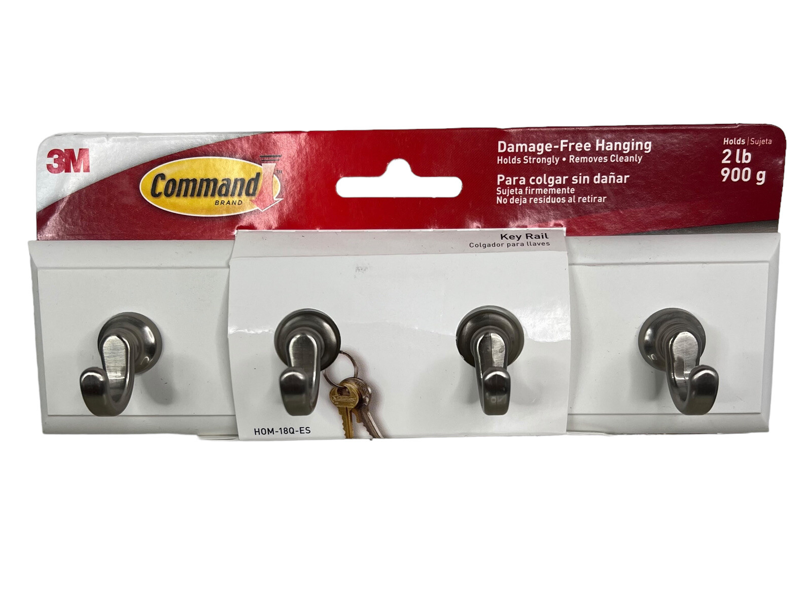 NEW Command Key Rail Indoor Use Holds 2 lbs White HOM-18Q-ES Damage ...
